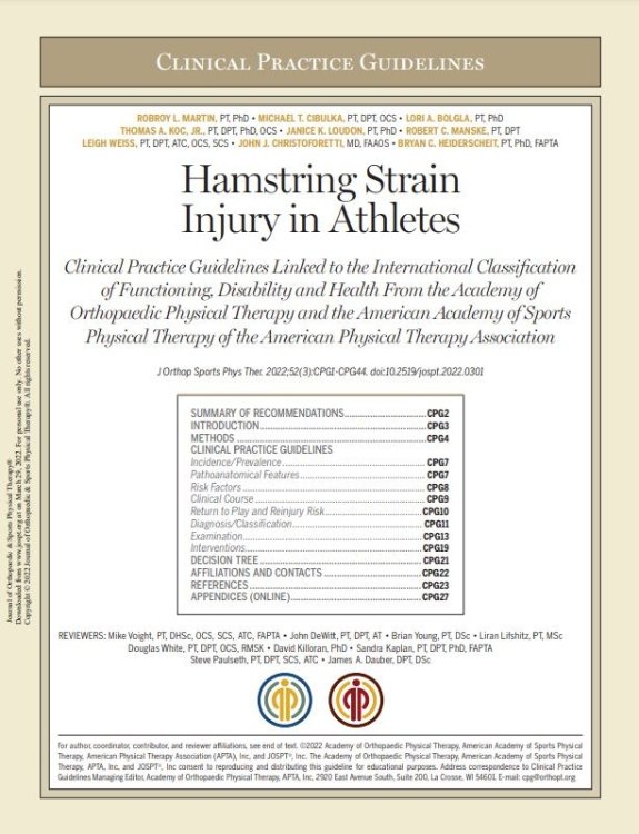 Hamstring Strain Injury in Athletes - APTA Orthopedics