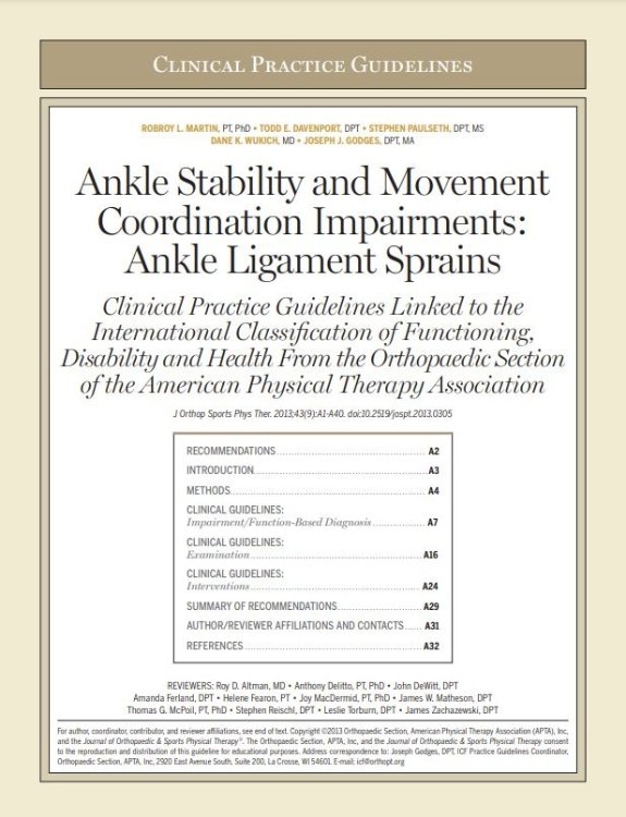 Ankle Stability and Movement Coordination Impairments (Initial ...