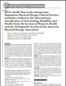 Published CPG - Academy of Orthopaedic Physical Therapy (AOPT)