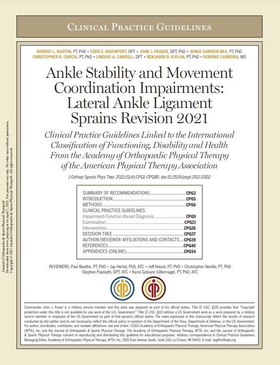 Ankle Stability and Movement Coordination Impairments: Lateral Ankle Ligament Sprains Revision ...